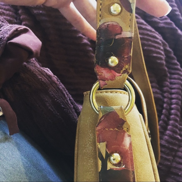 Frye | Bags | Hand Applied Flower Appliqu Tan Suede Frye Purse | Poshmark